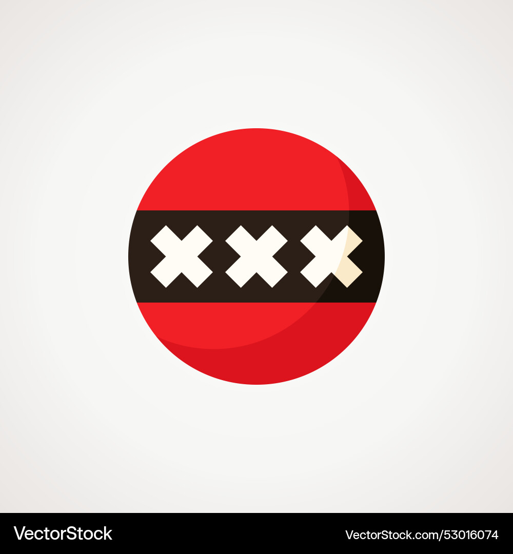 Amsterdam - circular flag Royalty Free Vector Image