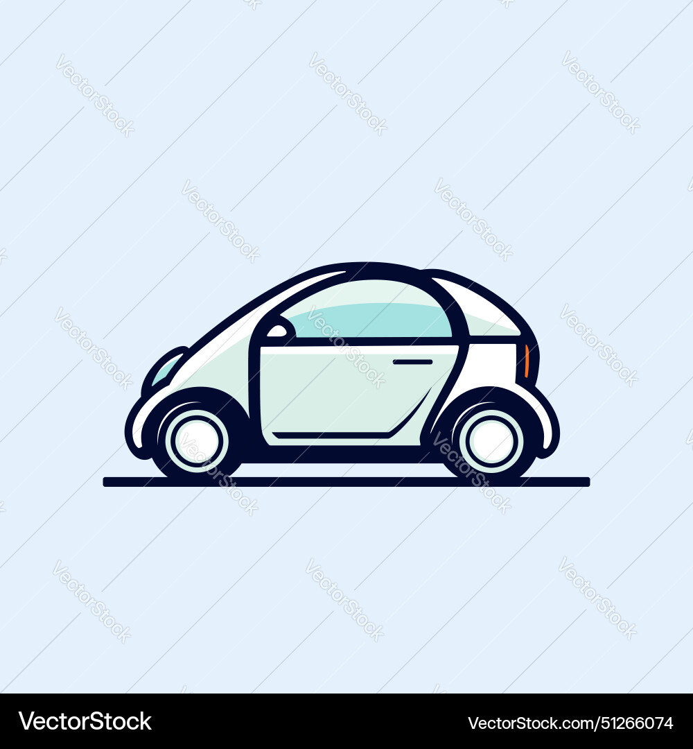 Cartoon compact city car icon side view Royalty Free Vector