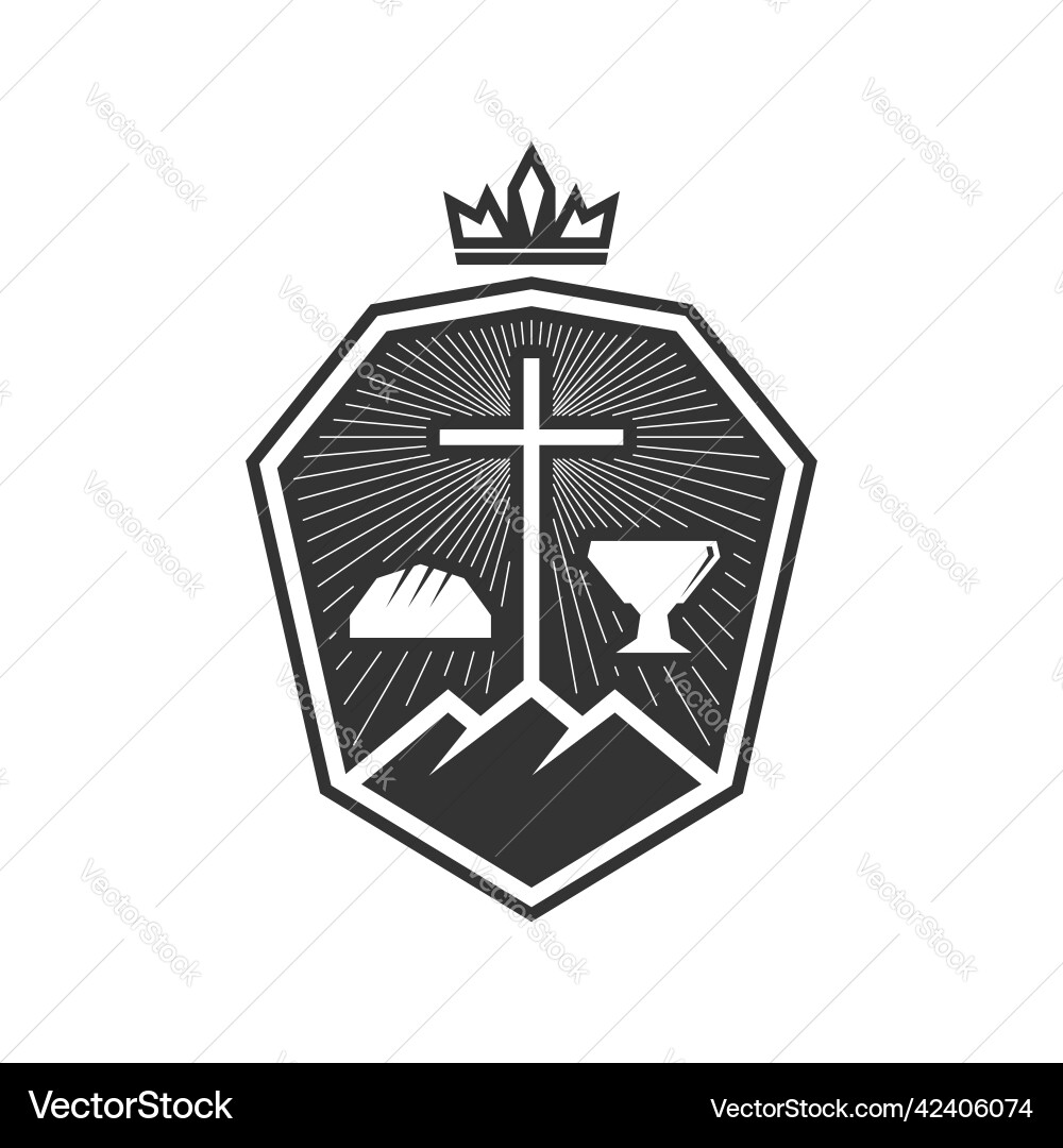 Christian church logo Royalty Free Vector Image