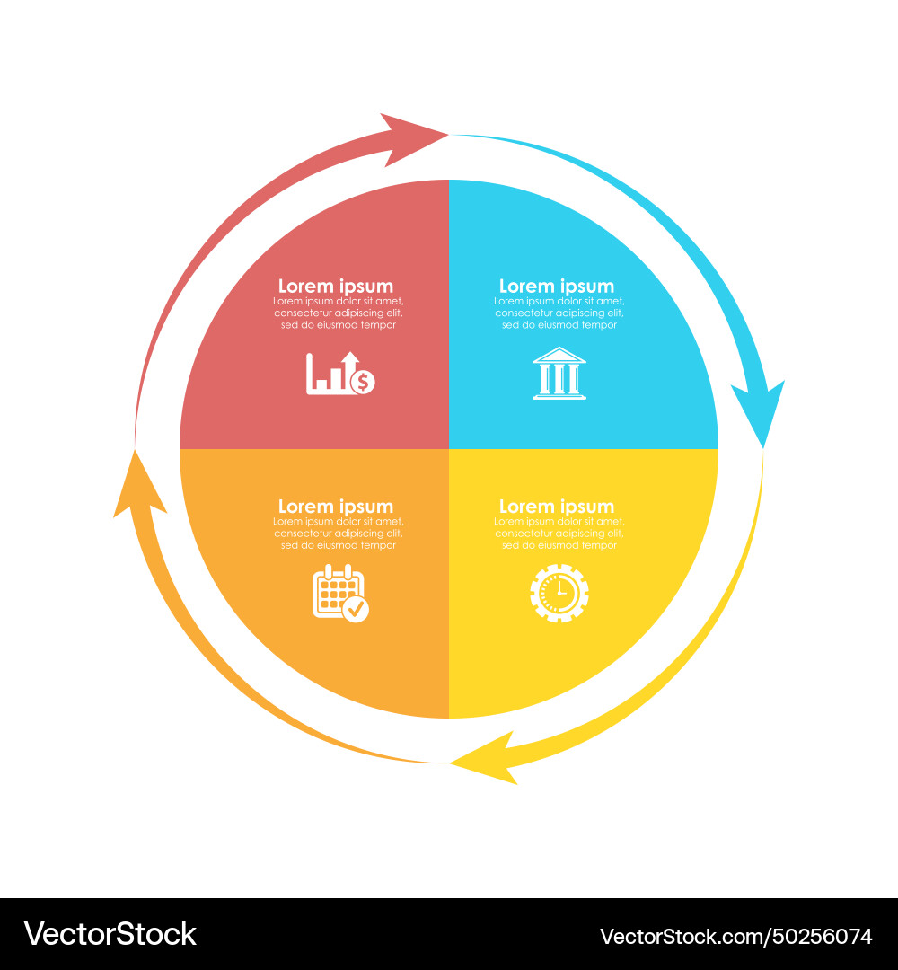 Circle chart infographic template Royalty Free Vector Image