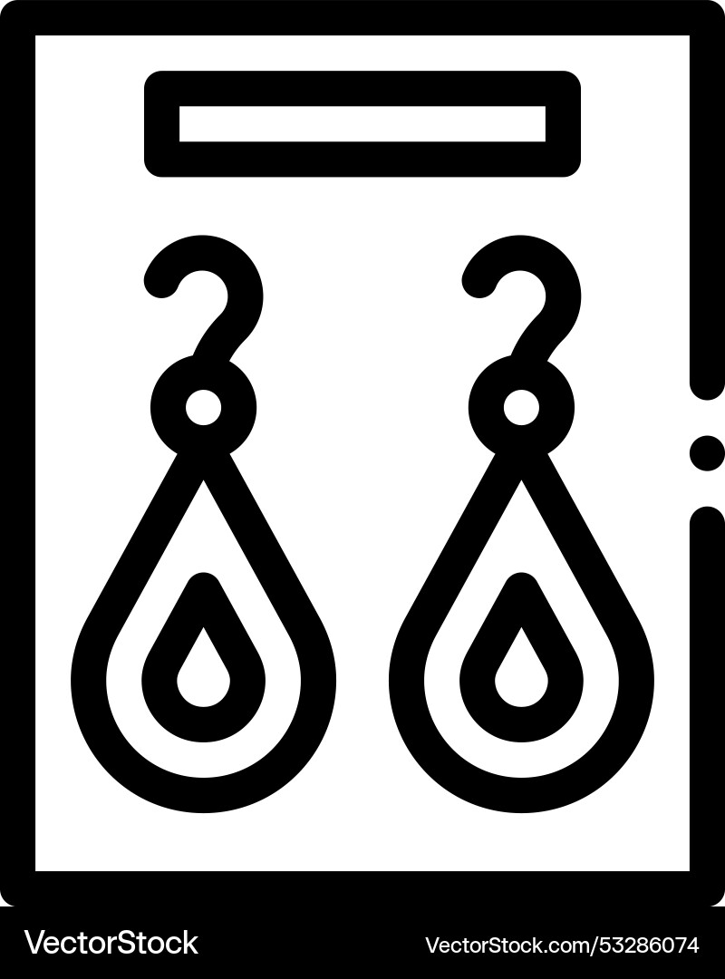 Earrings icon thin linear style design isolated Vector Image