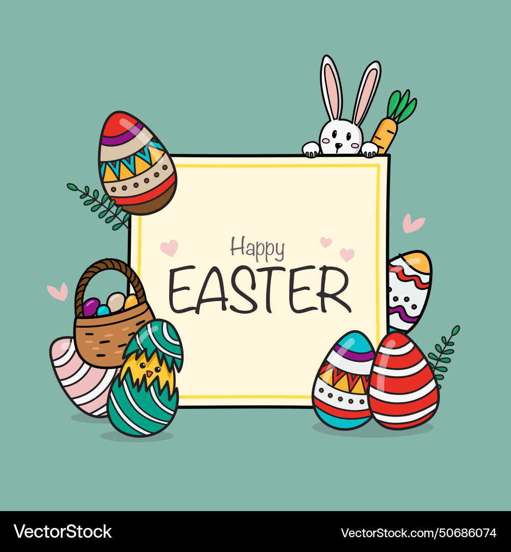 Easter eggs hunt poster collection Royalty Free Vector Image