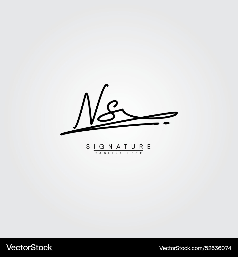 Initial letter ns logo template in handwritten Vector Image