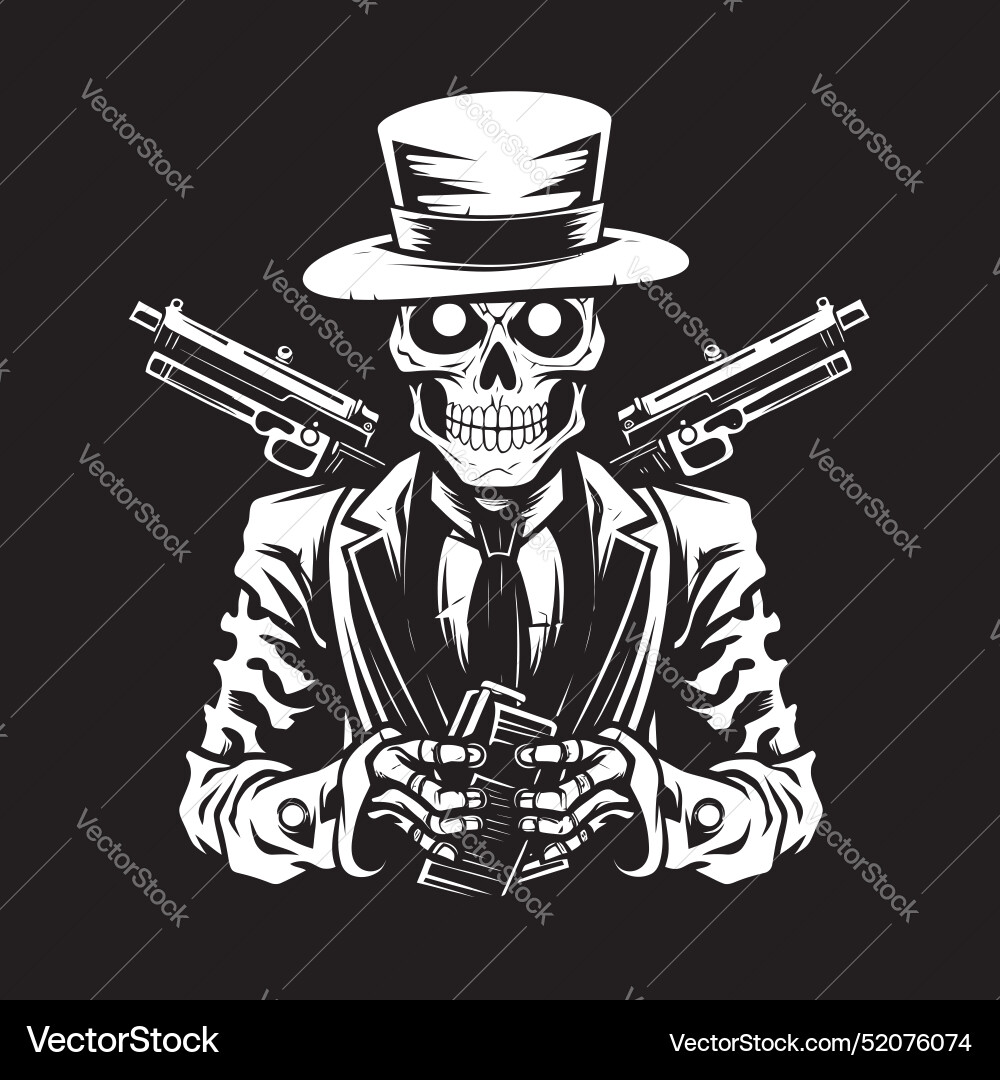 Skeletal marksmanship guns graphic logo rifle Vector Image