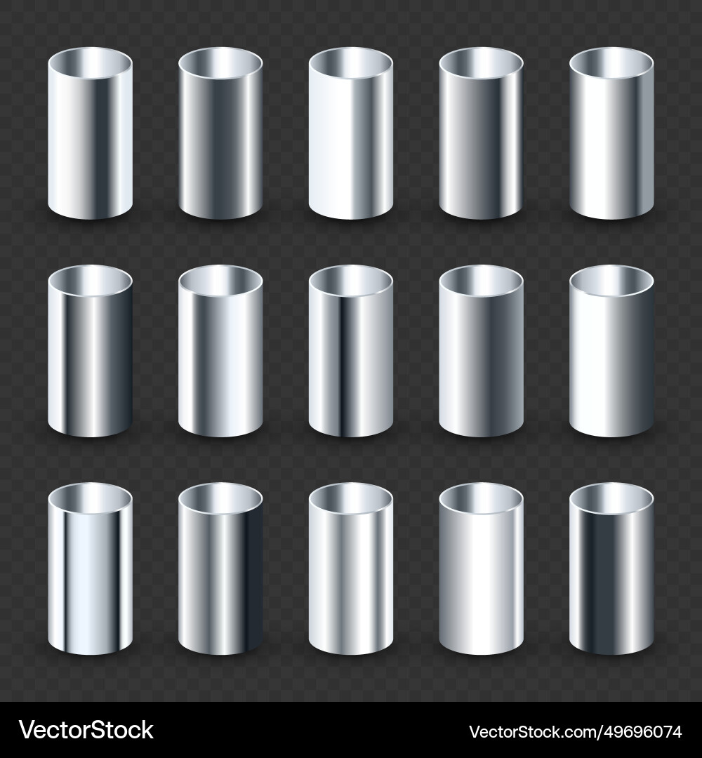 Steel pipes collection construction material Vector Image