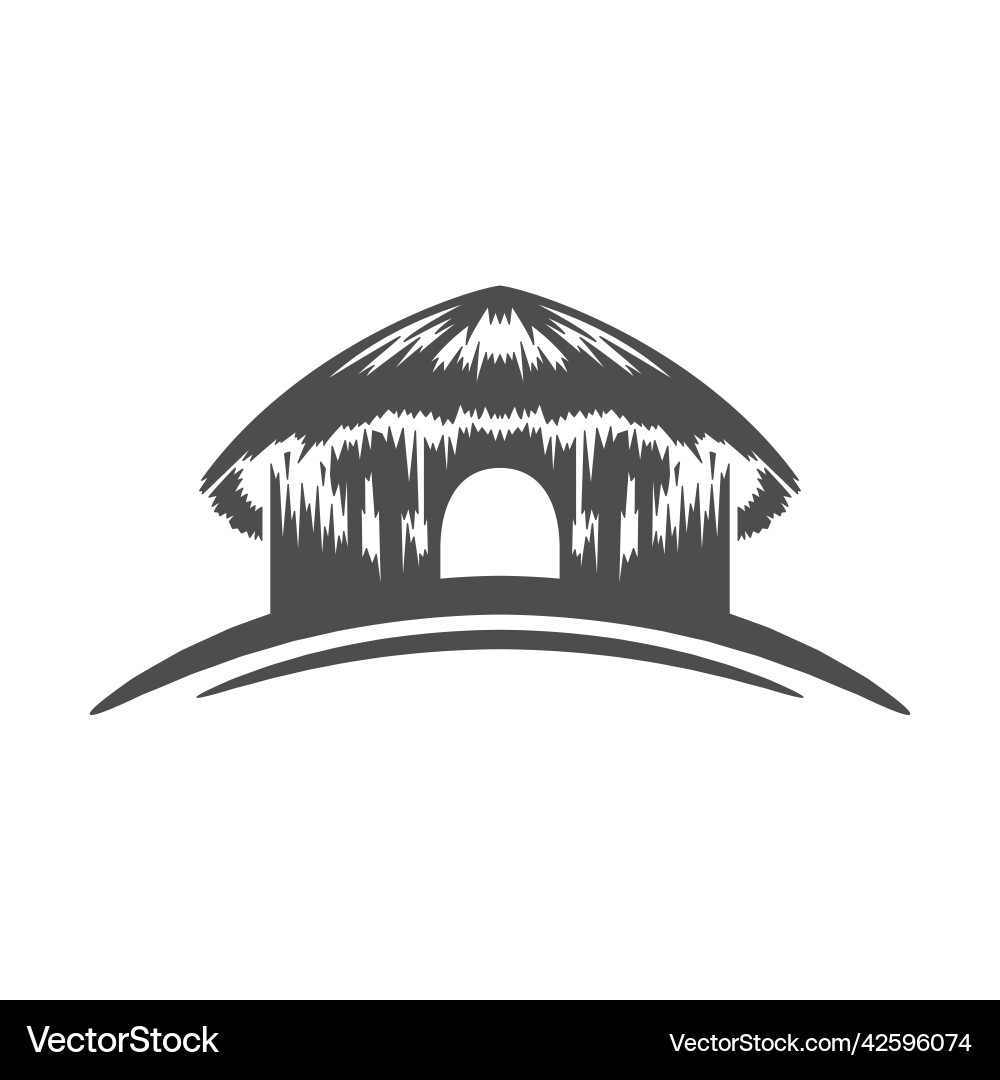 Tropical Straw Roof Hut Royalty Free Vector Image