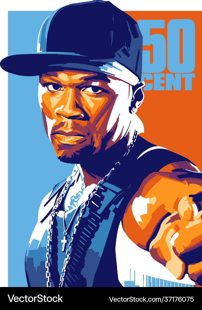 50 Cent Portrait Royalty Free Vector Image - VectorStock