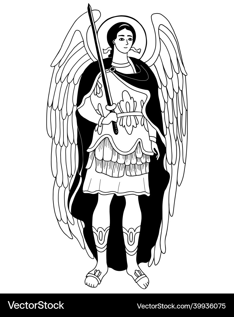 Archangel Michael in Armor Royalty Free Vector Image
