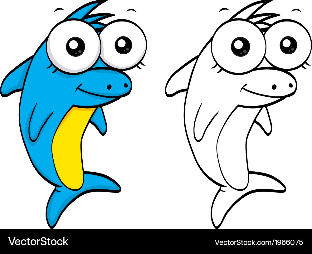 Cartoon dolphin Royalty Free Vector Image - VectorStock