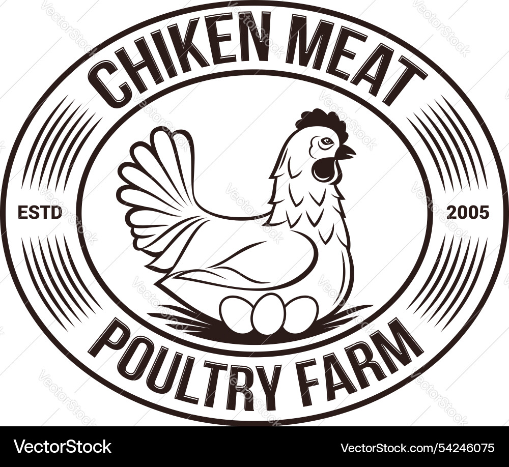 Chicken Farm Logo - Poultry Emblem Royalty Free Vector Image