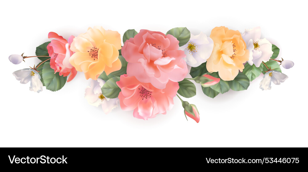 Decorative flower border Royalty Free Vector Image