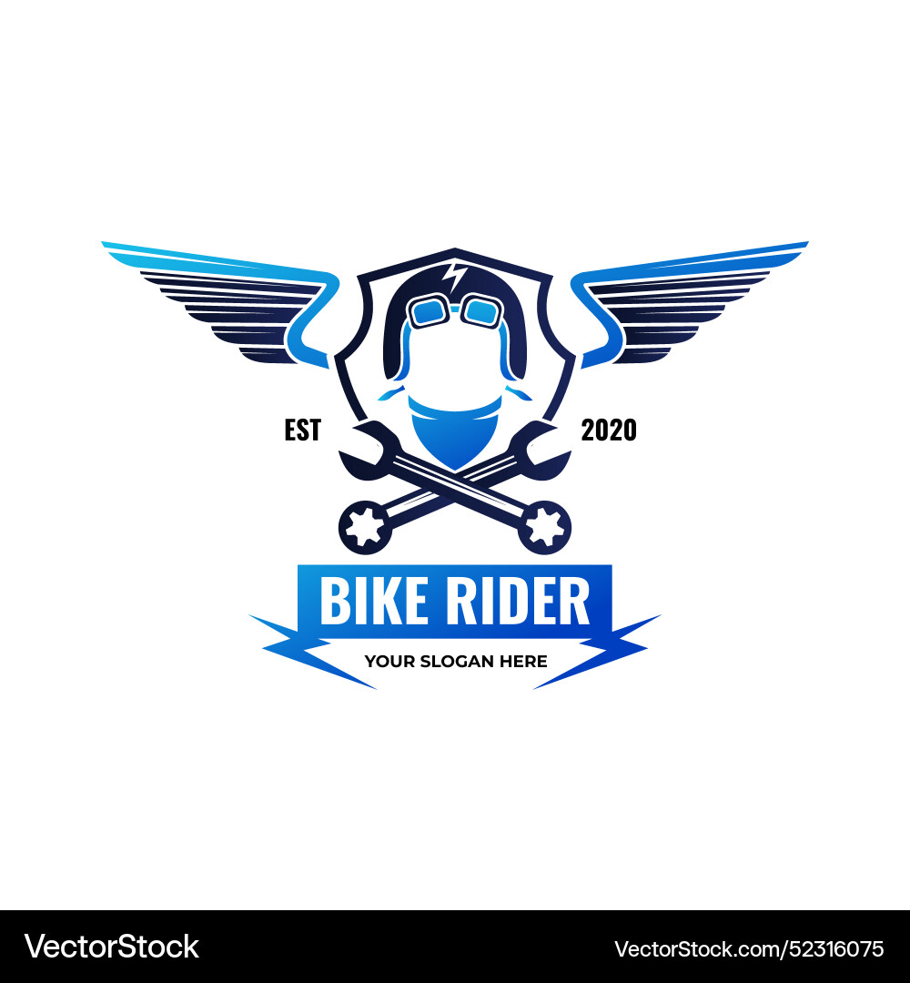 Gradient biker logo design Royalty Free Vector Image Gradient biker logo design Royalty Free Vector Image