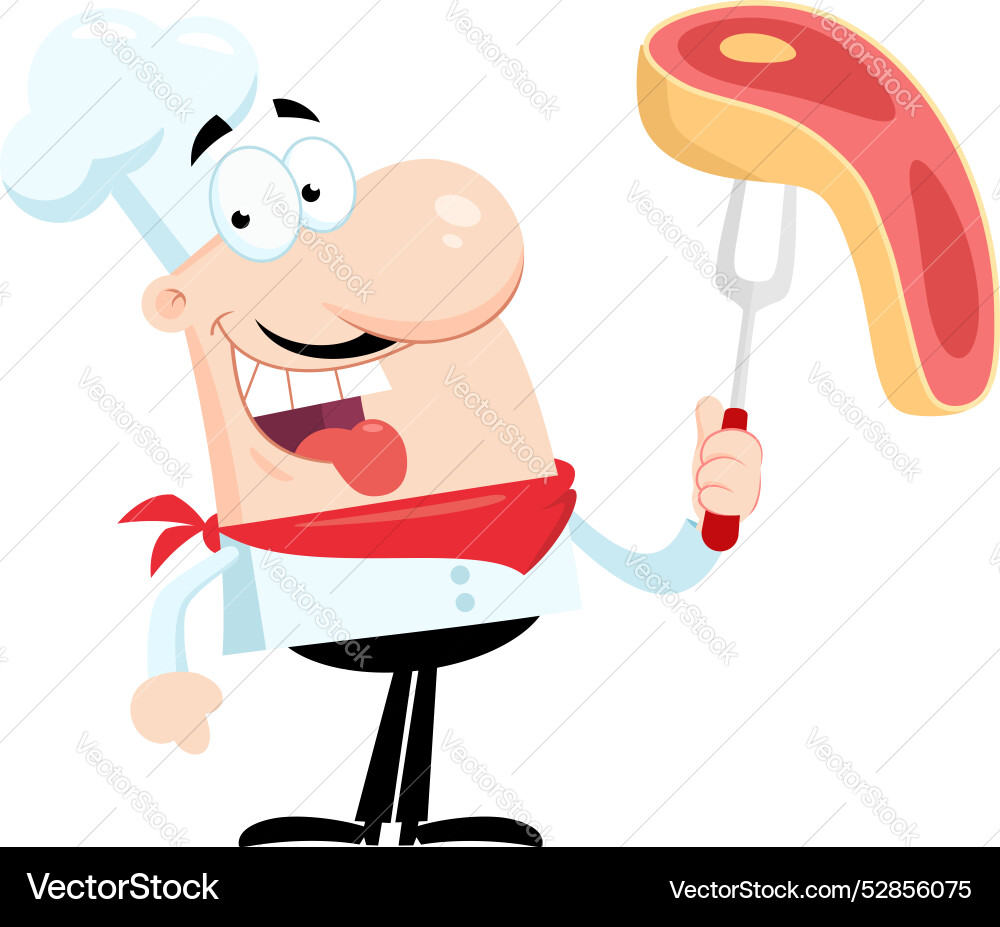 Happy chef man cartoon character Royalty Free Vector Image