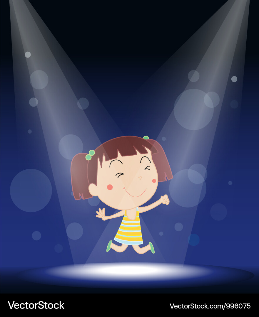 Little girl stage performance Royalty Free Vector Image