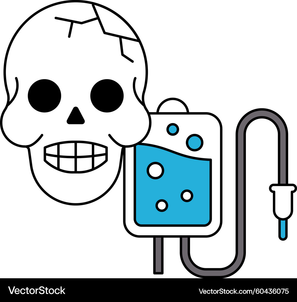 Smiling Skull with Syringe – Royalty-Free Vector | VectorStock