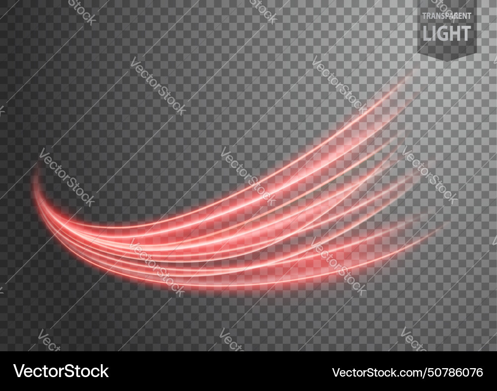 Abstract red wave of light with a transparent Vector Image