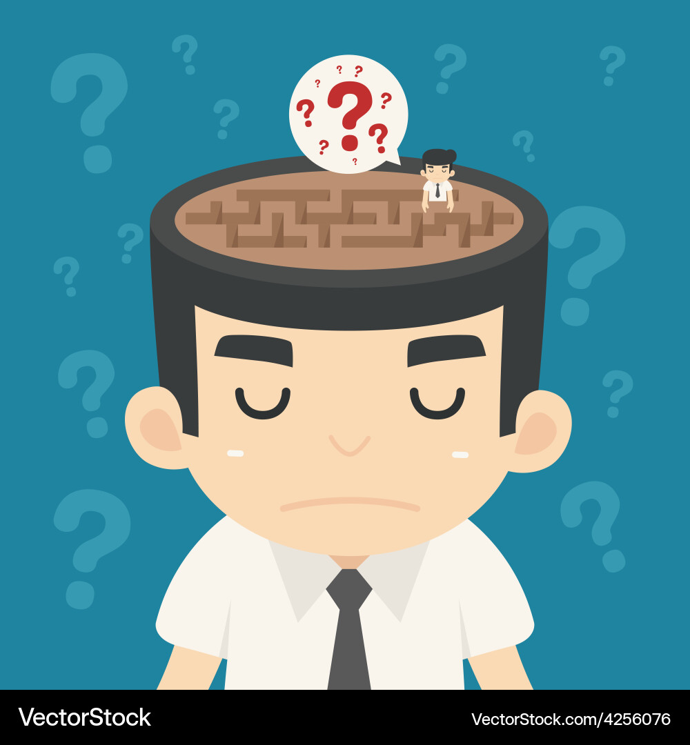 Businessman confused Royalty Free Vector Image