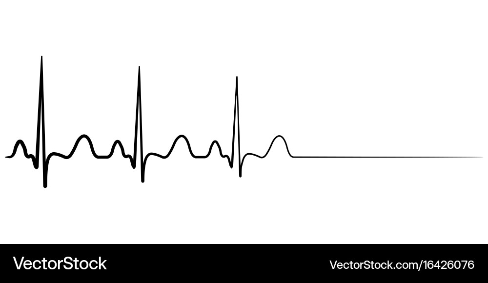 Death cardiac arrest cardio cardiogram Royalty Free Vector
