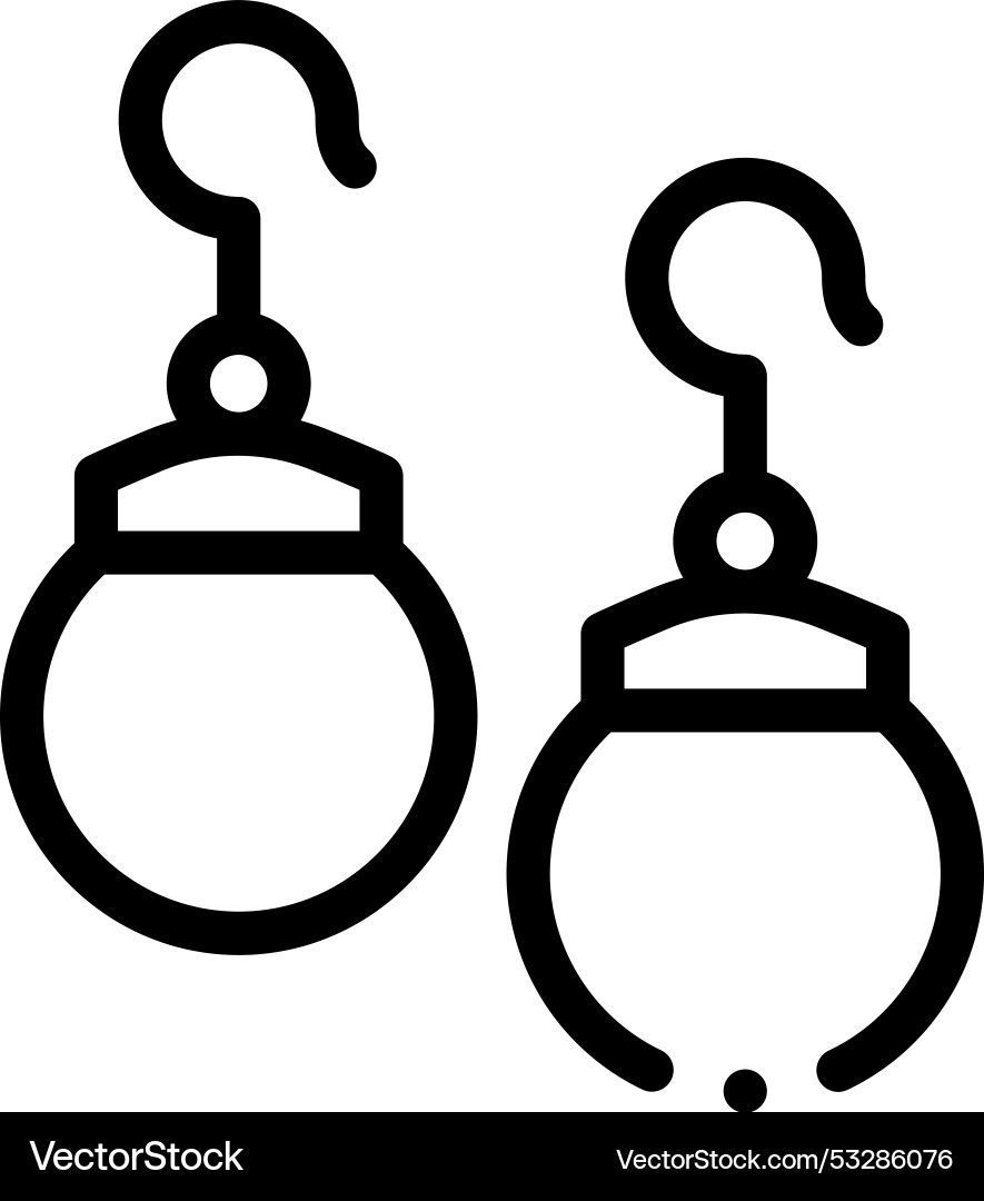 Earrings icon thin linear style design isolated Vector Image