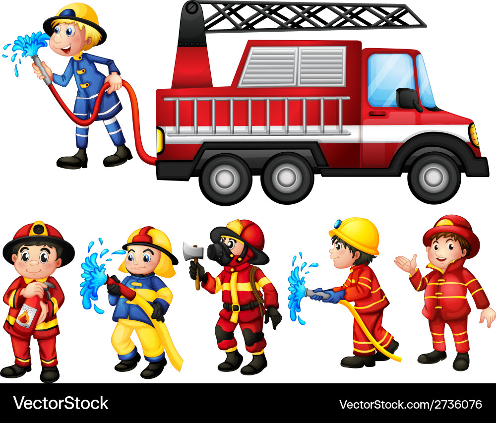 Firefighters Royalty Free Vector Image - VectorStock
