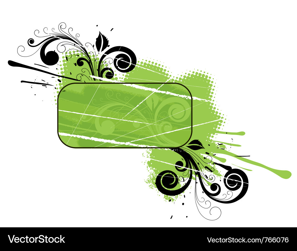 Green floral banner Royalty Free Vector Image - VectorStock