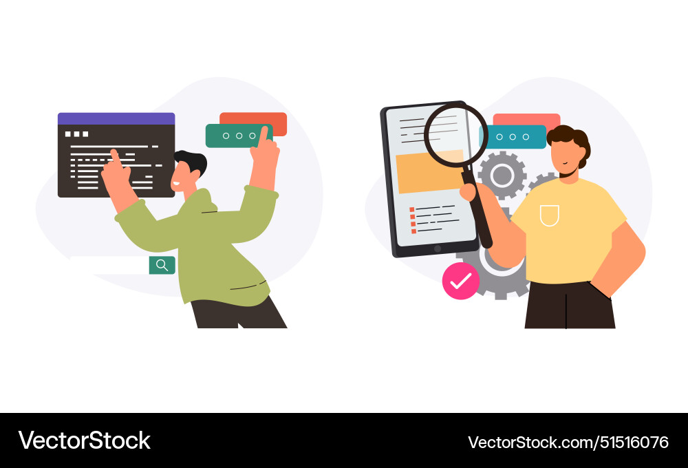 Information technology business work in internet Vector Image