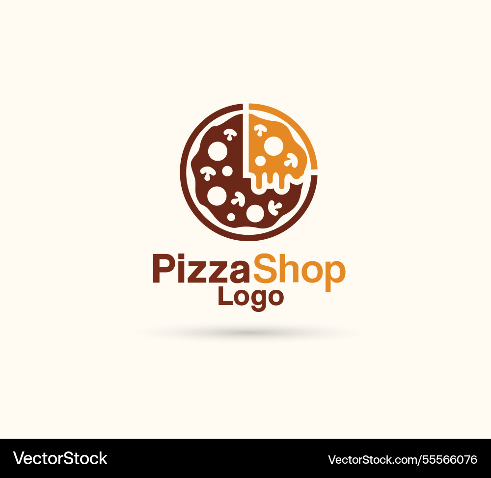 Pizza shop logo design Royalty Free Vector Image
