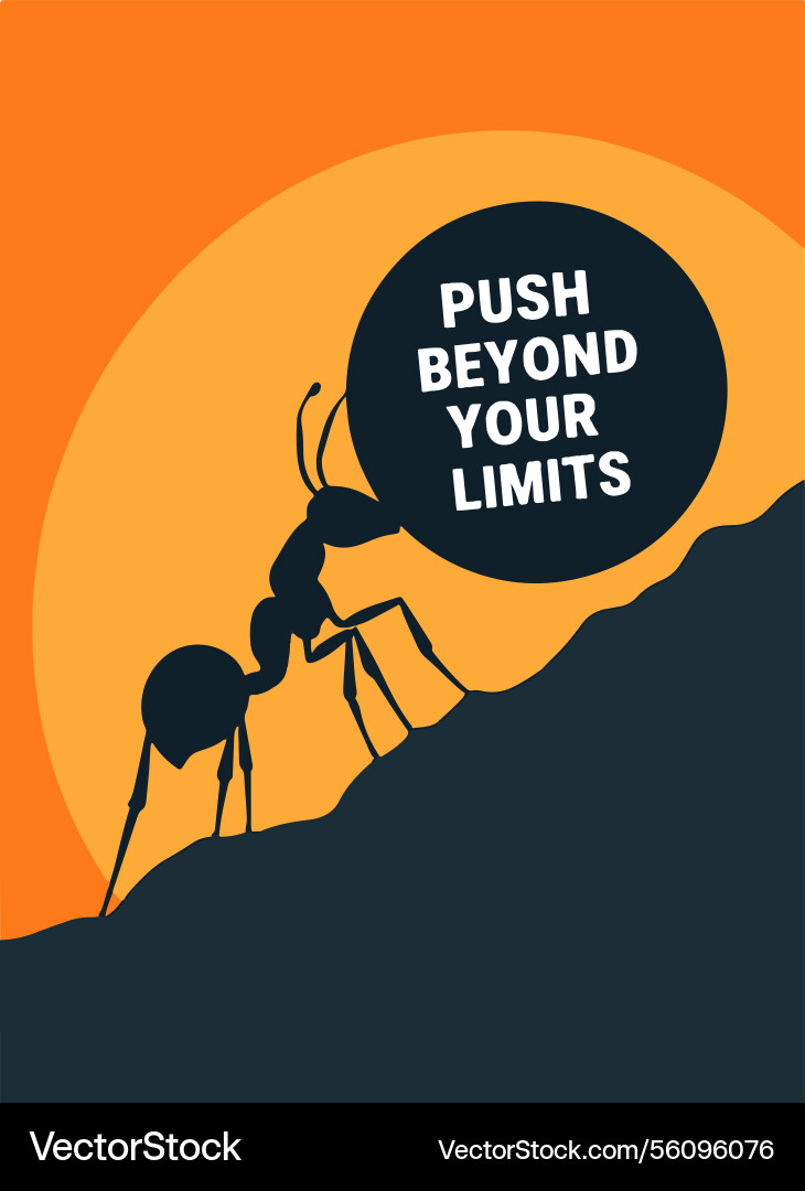 Push beyond your limits inspirational quotes Vector Image