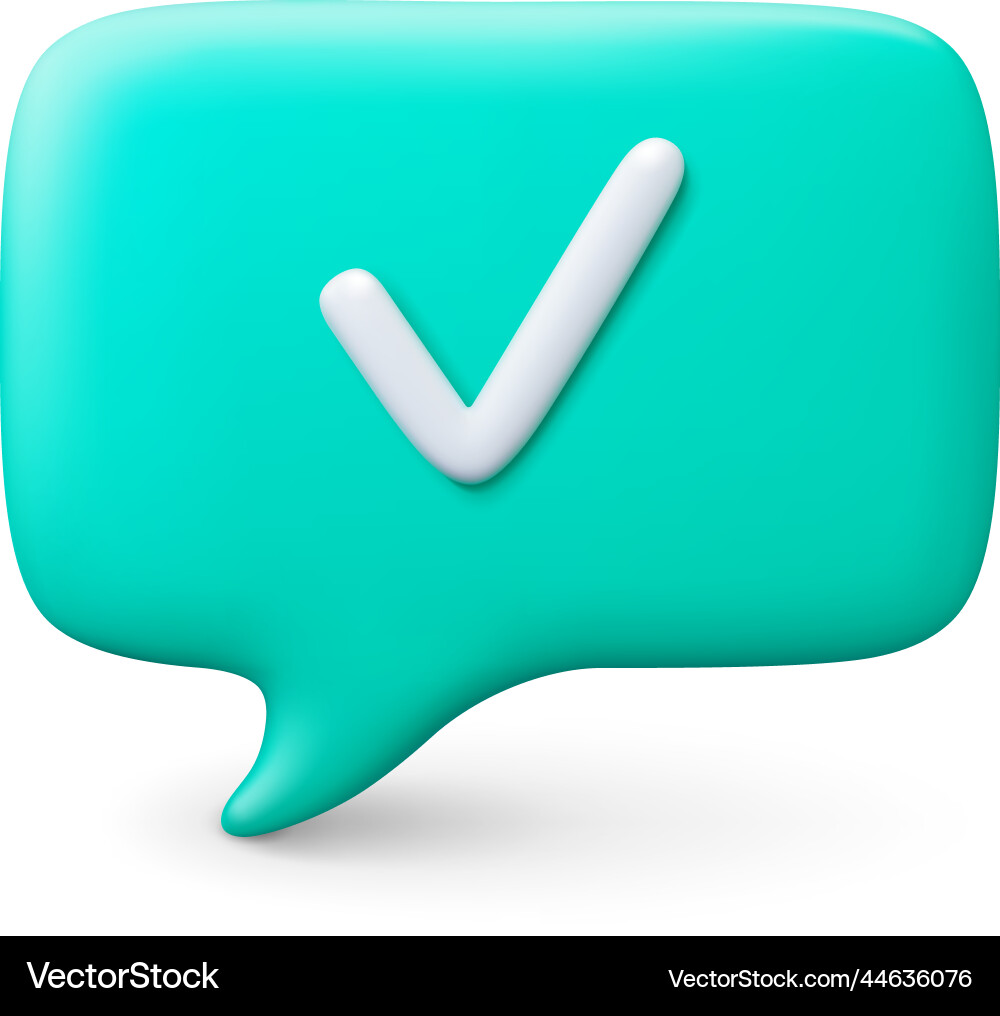 Speech balloon icon 3d design message box Vector Image