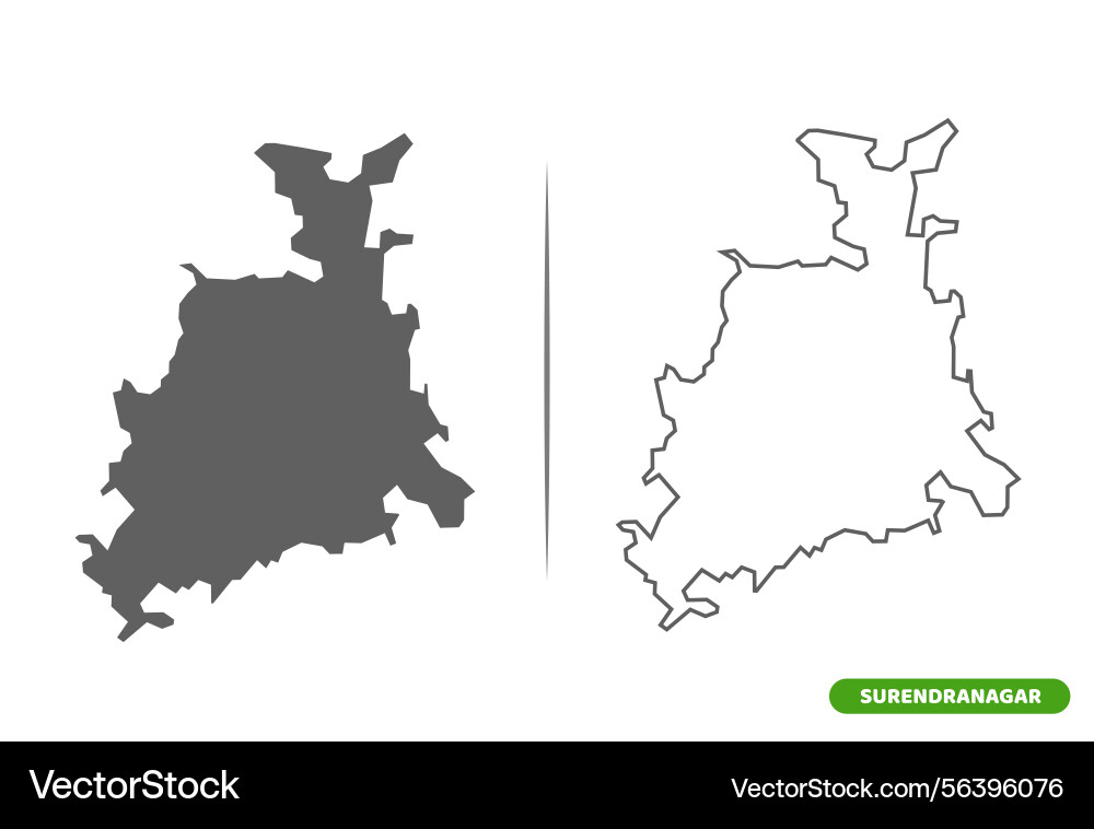 Surendranagar district of gujarat state map Vector Image