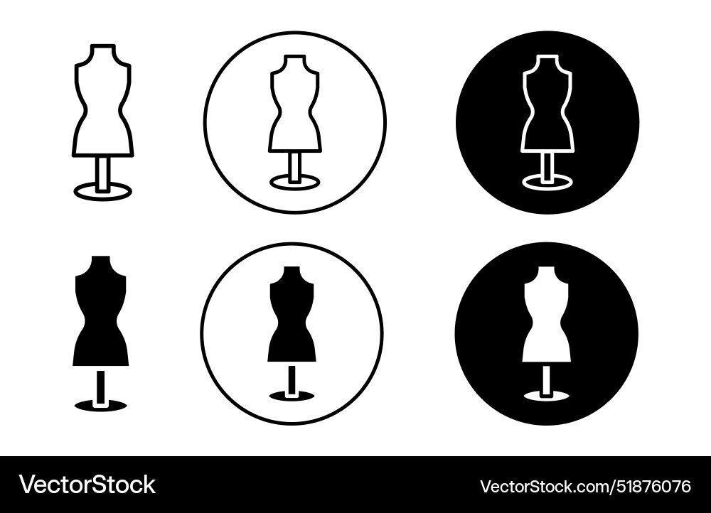 Tailor model icon outline flat Royalty Free Vector Image