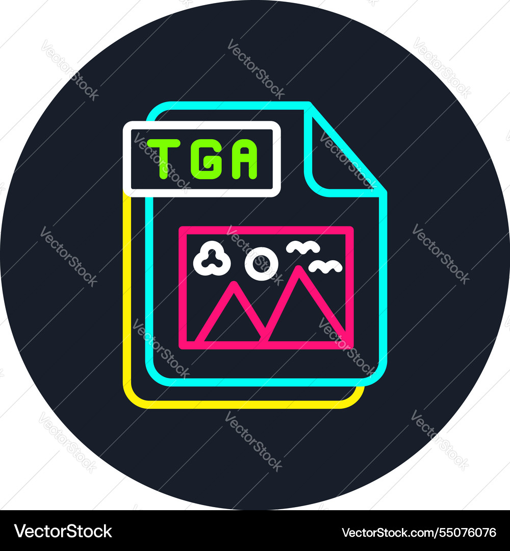 Tga line multi color icon Royalty Free Vector Image