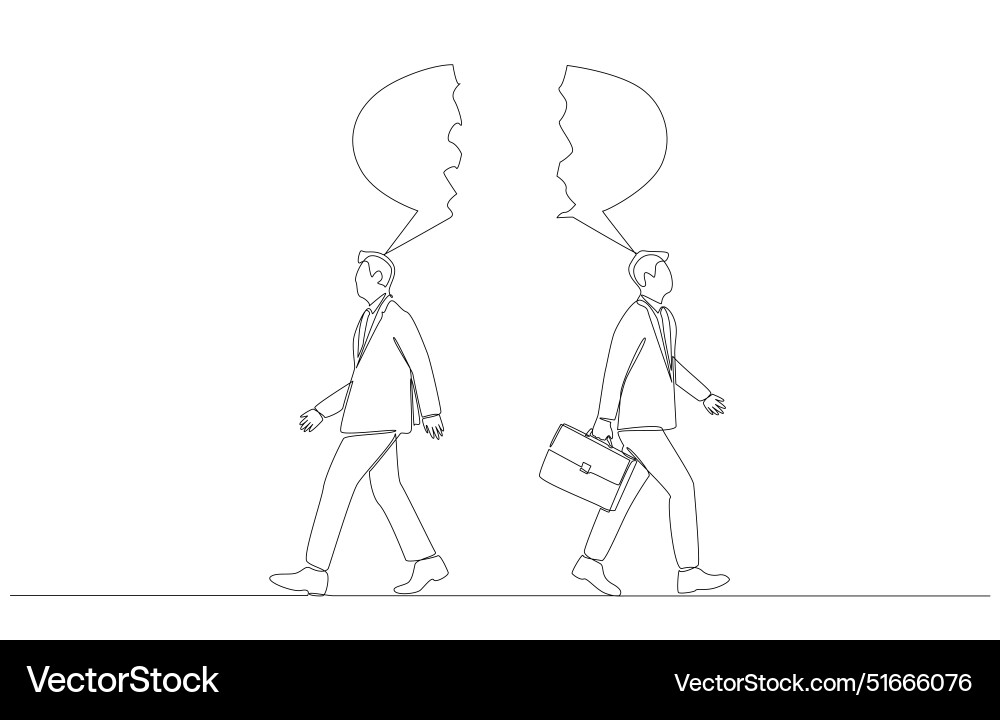 Two businessmen walking in opposite directions Vector Image