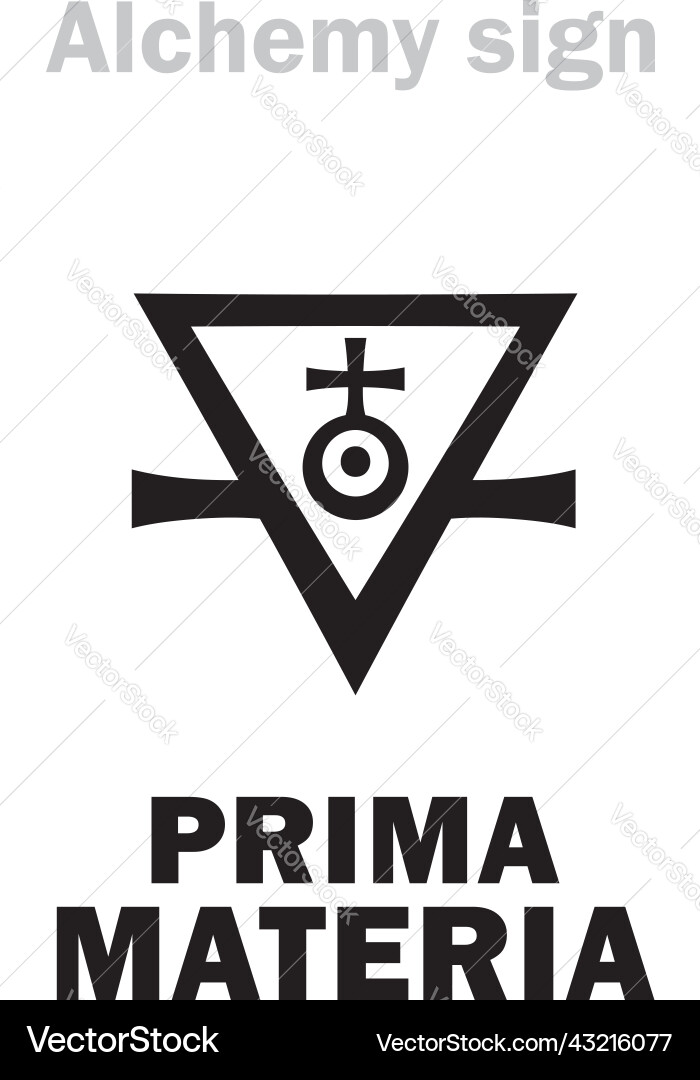 Alchemy prima materia prime matter Royalty Free Vector Image