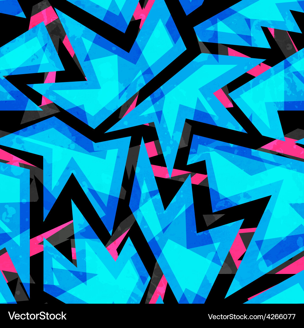 Blue neon geometric seamless pattern Royalty Free Vector