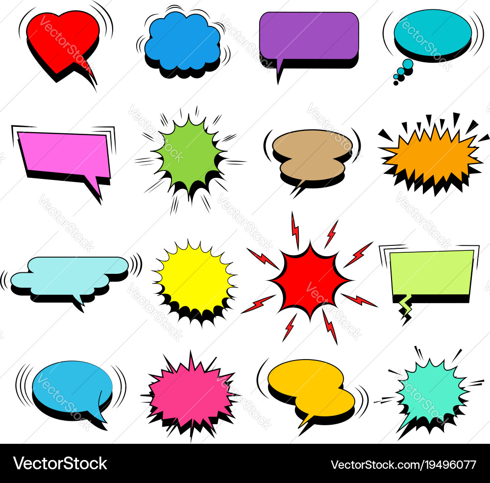 Colorful Speech Bubbles Set Royalty Free Vector Image