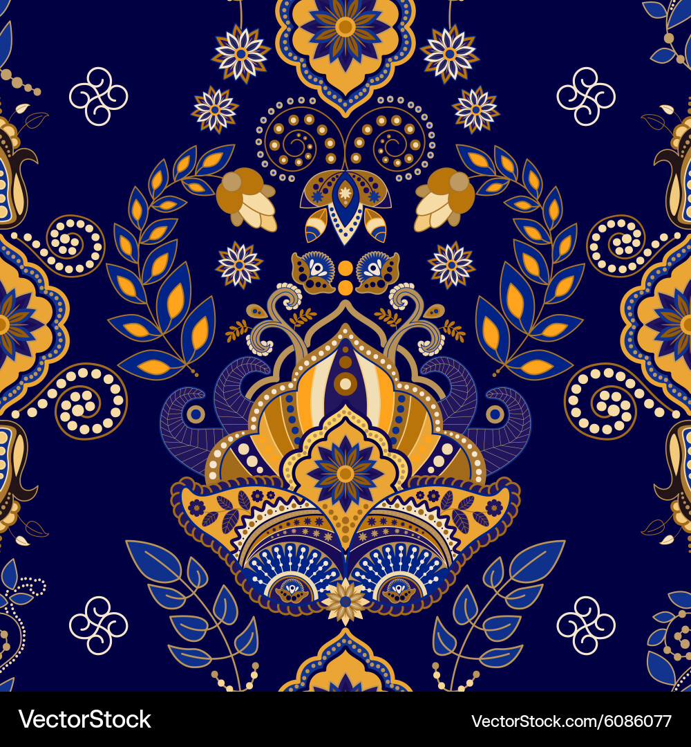 Dark blue indian pattern Royalty Free Vector Image