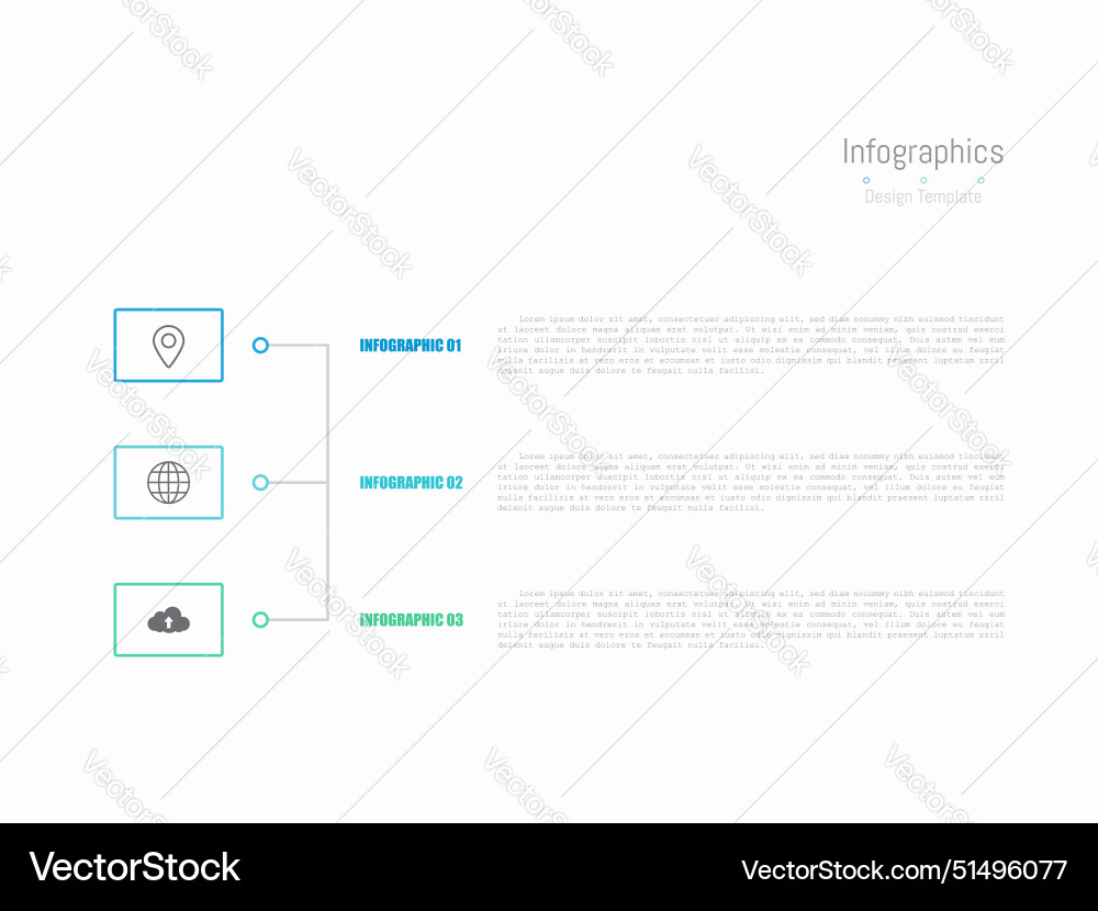 Infographic 3 options design elements Royalty Free Vector