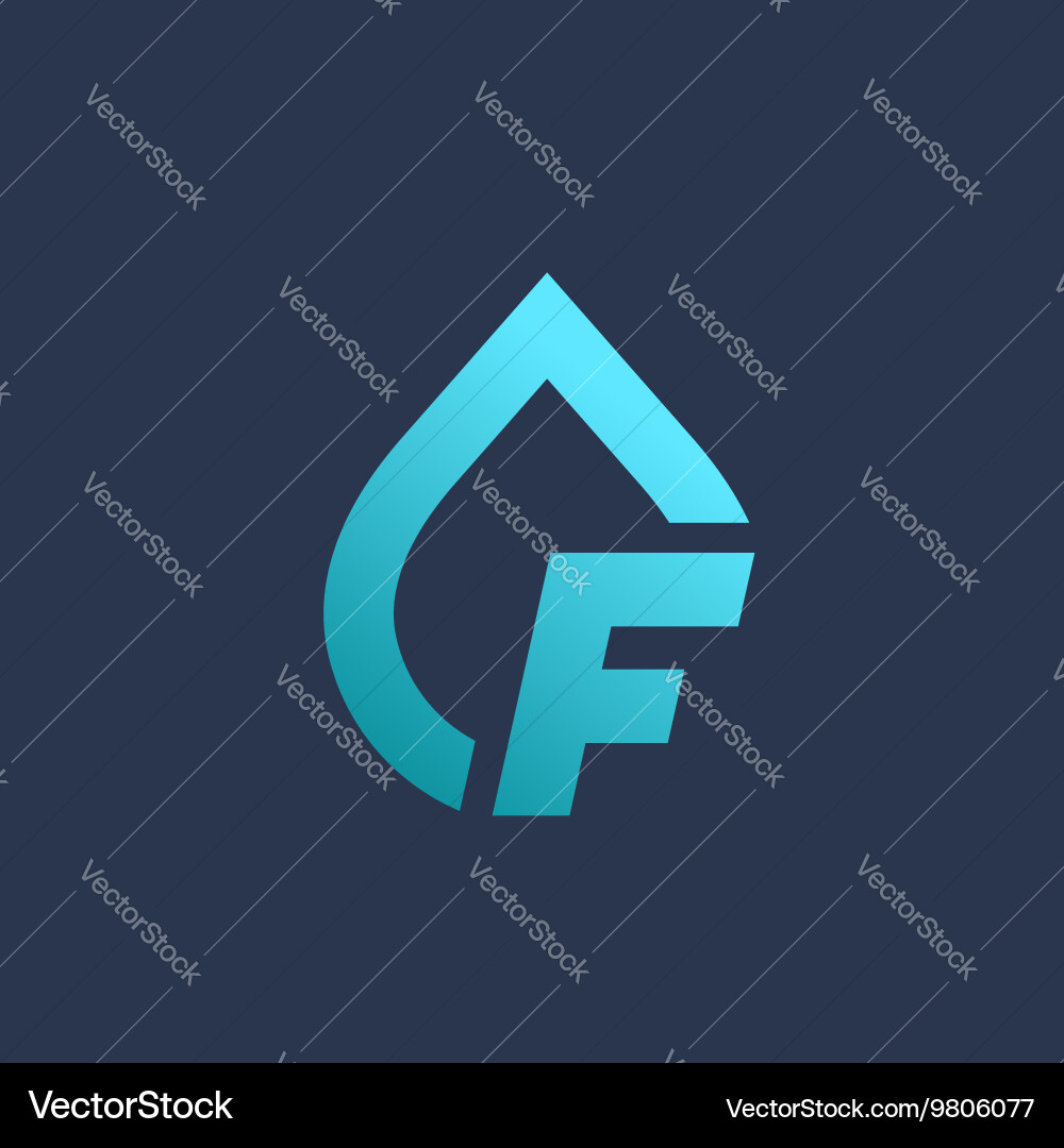 Letter f water drop logo icon design template Vector Image