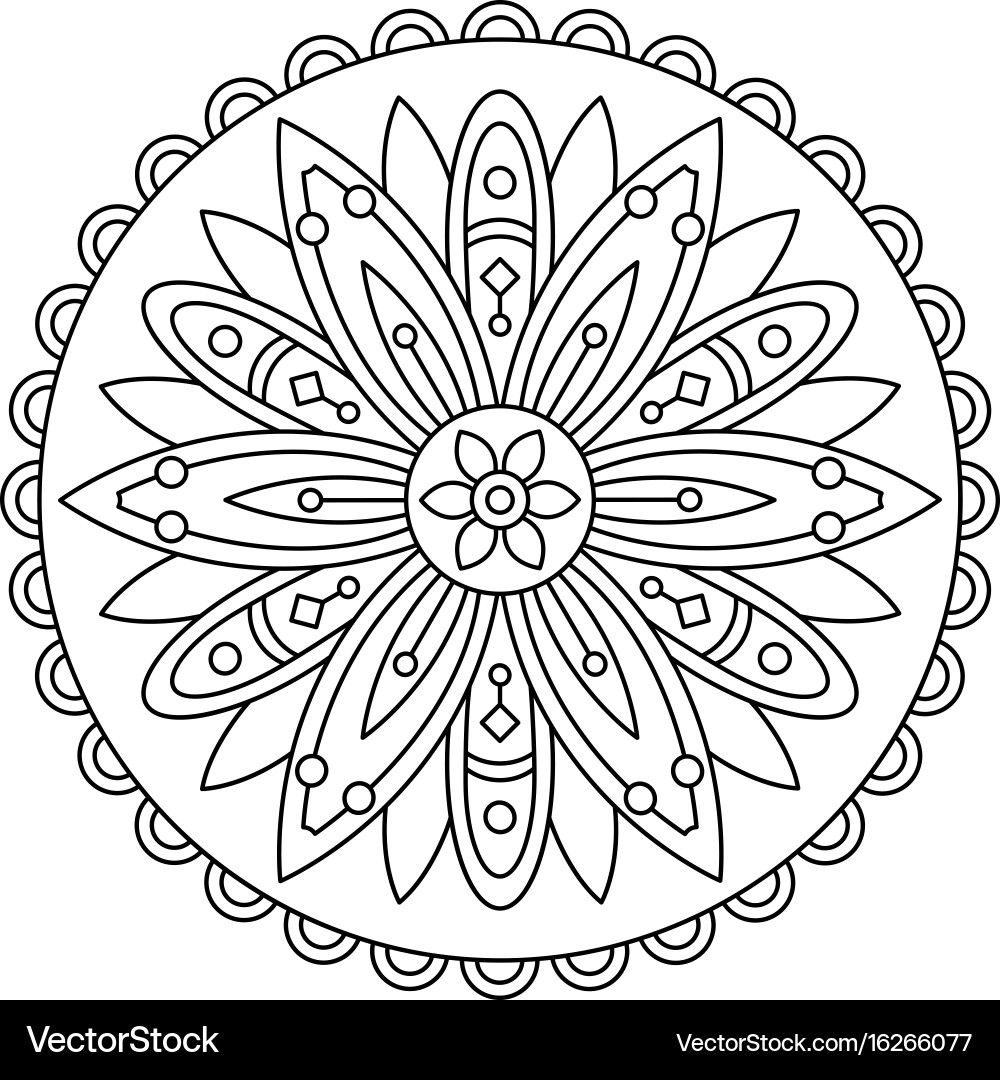 Mandala coloring page Royalty Free Vector Image