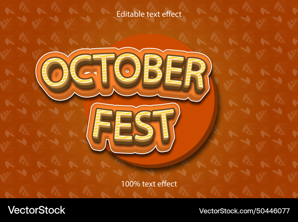 October fest texture text effect Royalty Free Vector Image