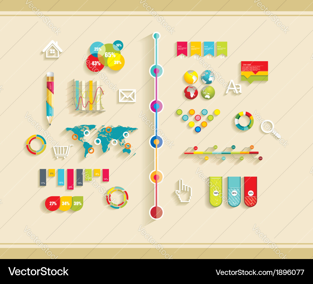 Set of flat design icons Royalty Free Vector Image