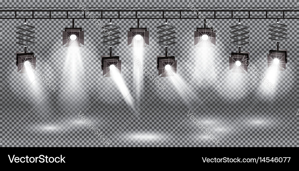 Spotlight set with different light effect Vector Image