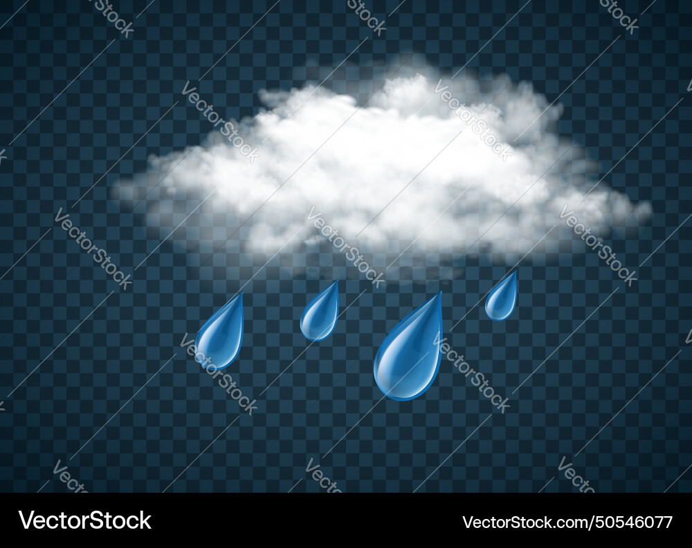 Thundercloud with raindrops for weather forecast Vector Image