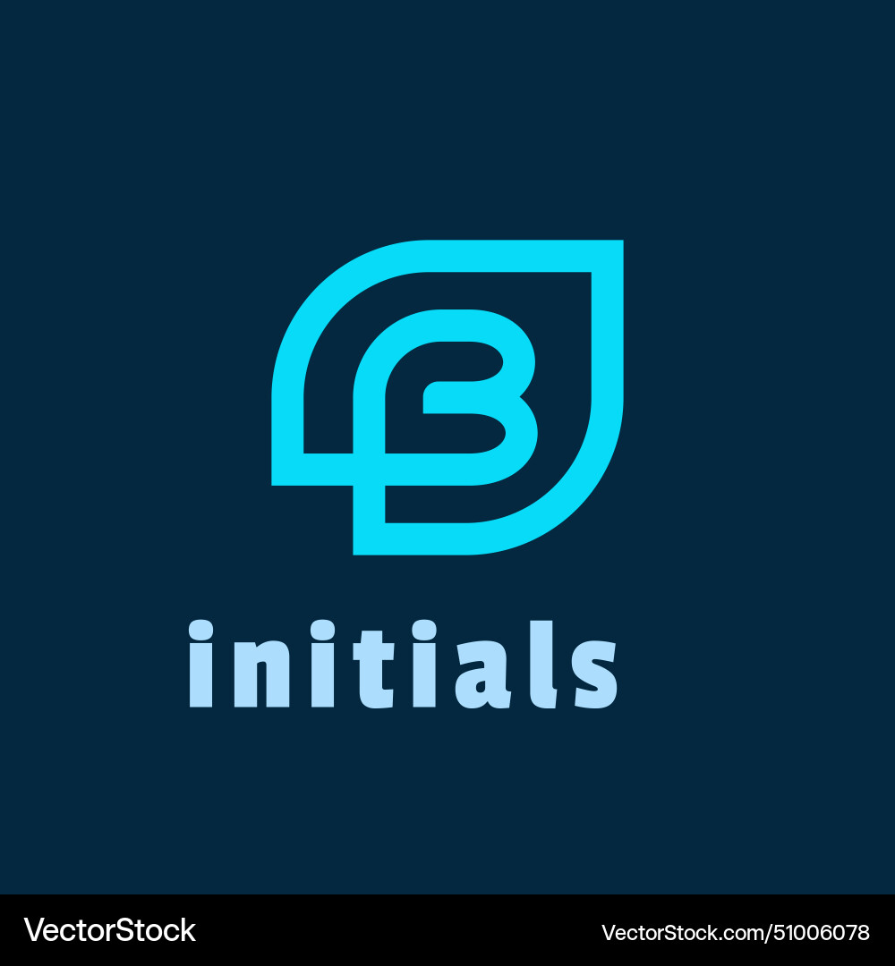 B initials logo abstract Royalty Free Vector Image