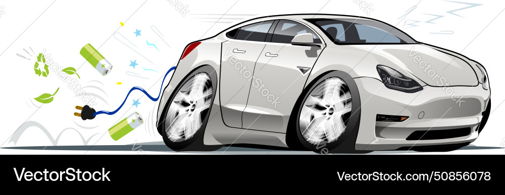 Cartoon electric car Royalty Free Vector Image