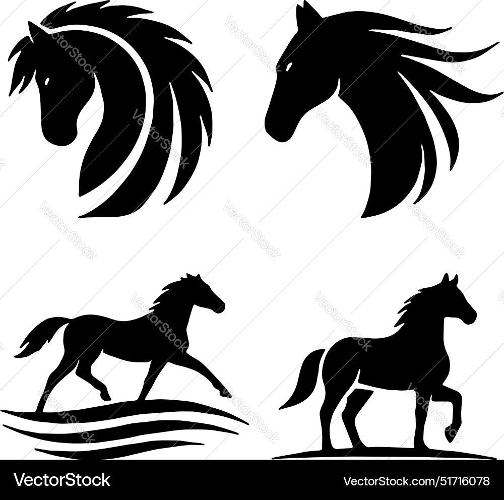Horse logo set Royalty Free Vector Image - VectorStock