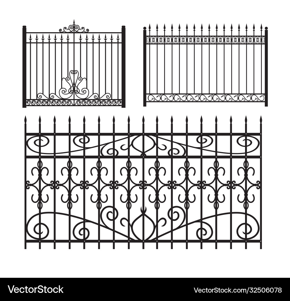 Iron fences Royalty Free Vector Image - VectorStock