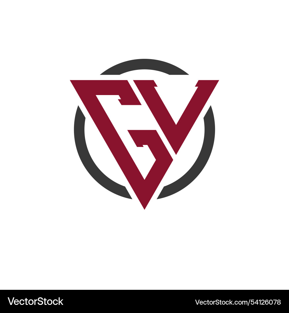 Letter gl monogram logo in bold triangle design Vector Image