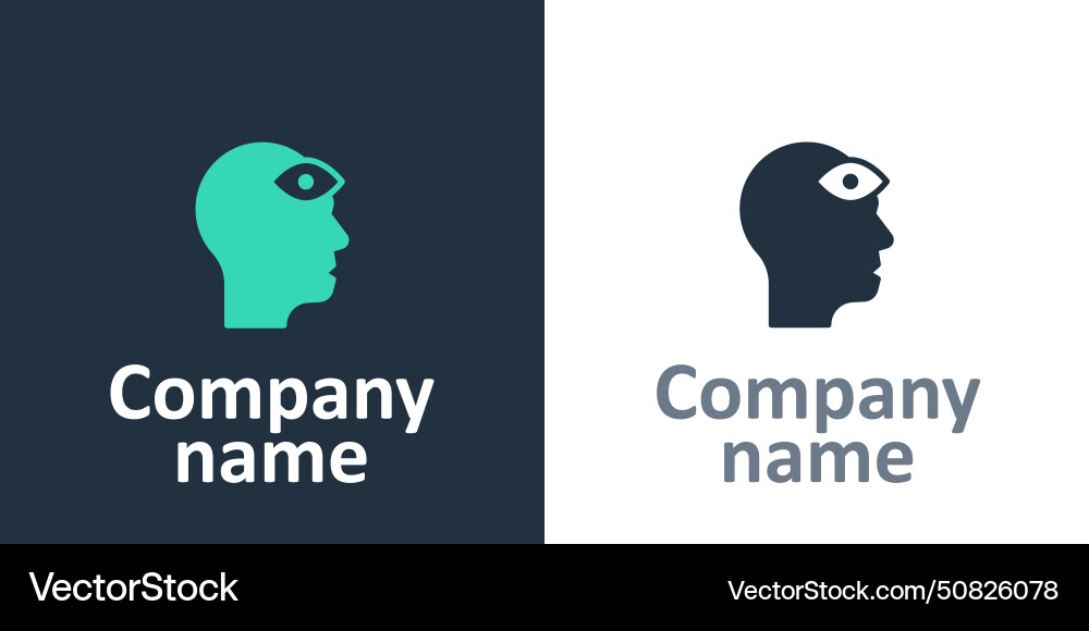 Logotype man with third eye icon isolated Vector Image